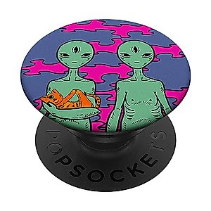 Trippy Alien Family Cat Psychedelic Hallucinogenic Space ET PopSockets Swappable PopGrip