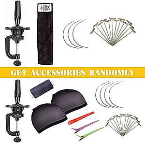 GEX 22" Canvas Cork Wig Block Mannequin Head for Wig Making Drying Styling Display with Table C Clamp Stand Holder (Light Brown 22")