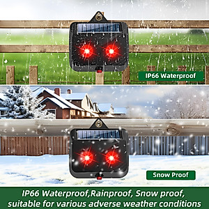 4Pcs Solar Nocturnal Animal Repeller Predator Control Light Coyote Repellent Devices with LED Lights Outdoor Night Guard Animal Predator Repellent for Deer,Cat,Coyote from Yard Farm&Chicken Coop (Red)