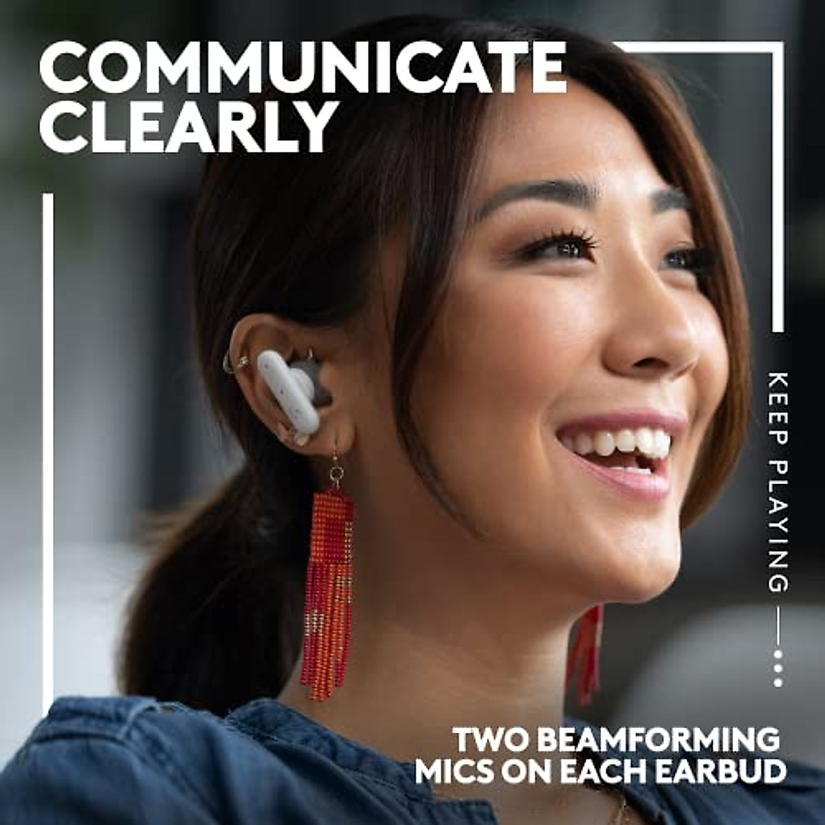 Logitech G FITS True Wireless Gaming Earbuds, Custom Molded Fit, Lightspeed + Bluetooth, Four Beamforming Microphones, PC, Mac, PS5, PS4, Mobile, Nintendo Switch - White
