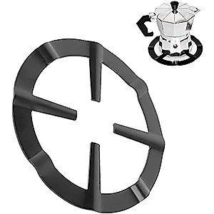 Cast Iron Wok Ring, Black Moka Pot Holder Round Gas Range Burner Grate Support Rack Stand for Kitchen