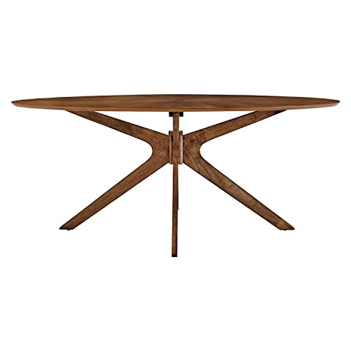 Modway Crossroads 71" Oval Wood Dining Table, Walnut
