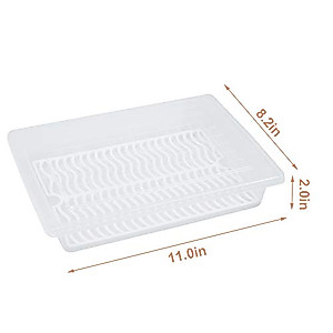 Yiautao Food Storage Container, Plastic Food Containers with Removable Drain Plate and Lid, Stackable Portable Freezer Storage Containers - Tray to Keep Fruits, Vegetables, Meat and More (4,Large)