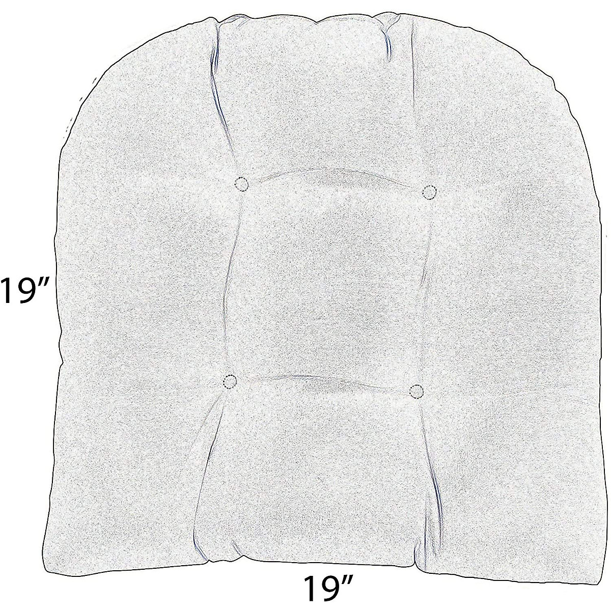 RSH DECOR: Tufted U-Shape Wicker Seat Cushions Set of 2 | 19” x 19” | All-Weather Spun Fabric | Water-Resistant | Outdoor Chair Cushions for Patio Furniture | Daelyn Cherry