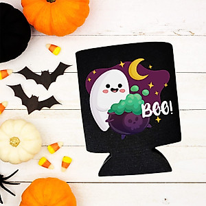 12PCS Halloween Can Coolers Sleeves –Trick or Treat Clover Beer Beverage Party Supplies Decorations Favors