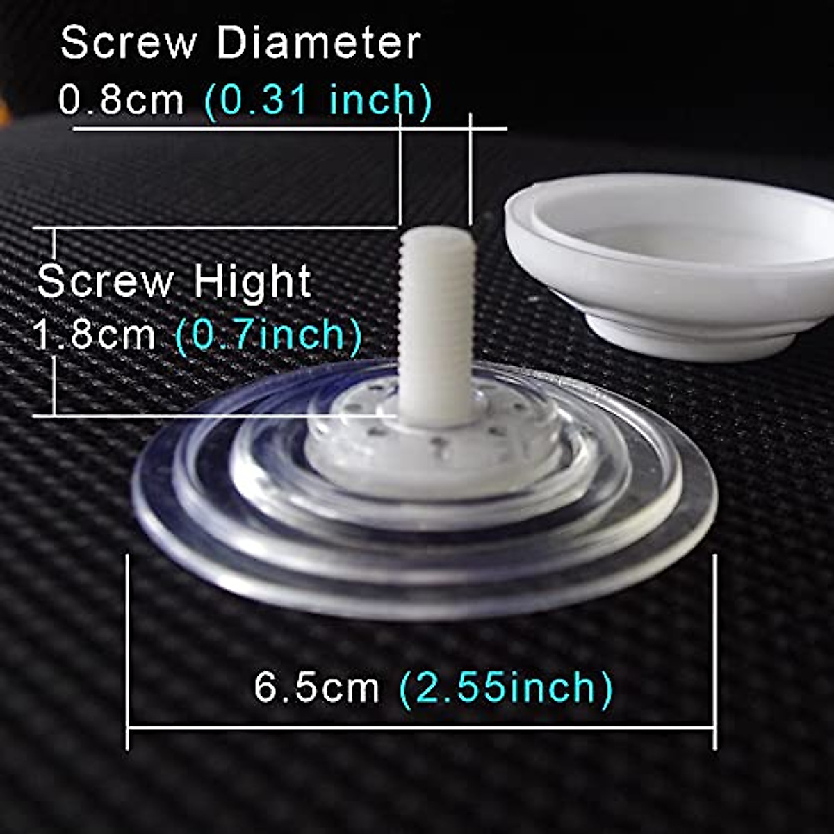 DANXQ Manual Tighten Adjustment Rotary Nut Screw Suction Cup,with Exhaust Groove,for Bathroom/Kitchen/Aquarium,Diameter 6.5 CM,Screw Diameter 8 mm