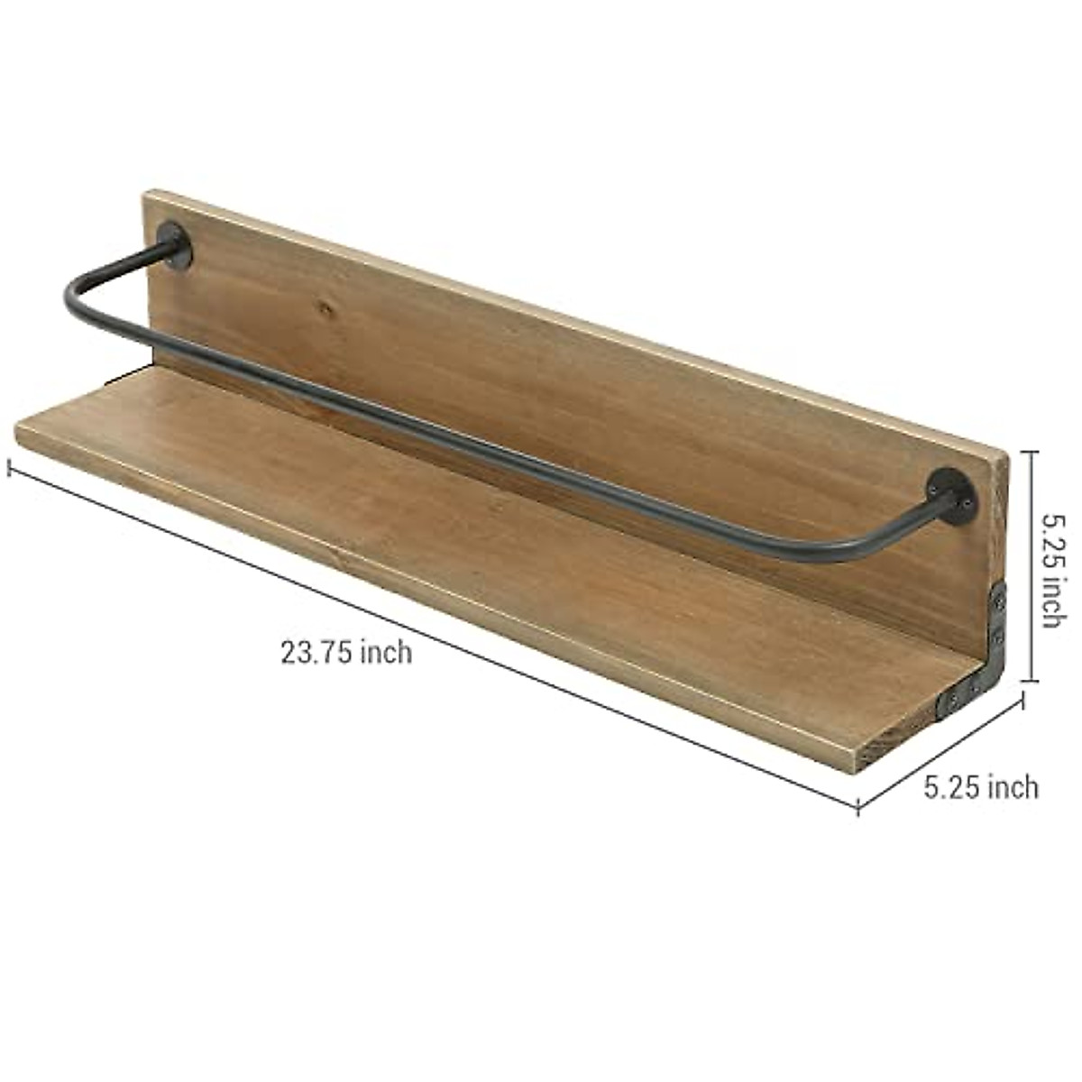 MyGift Rustic Brown Wood Wall Mounted Wine Rack, Countertop Wine Bottle Liquor Display Shelf