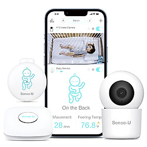 Sense-U Smart Baby Monitor 3 + Video Baby Monitor with Remote Pan-Tilt-Zoom Camera