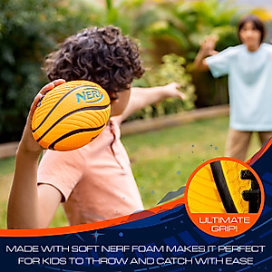 Nerf Kids Foam Football - Spiral Grip Mini Soft Foam Football for Kids - Easy Grip Junior Football - 8.5"
