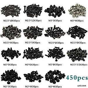 450pcs Laptop Notebook Computer Screw Replacement Kit Set with Screwdriver for IBM HP Dell Lenovo Samsung Sony Toshiba Gateway Acer Asus