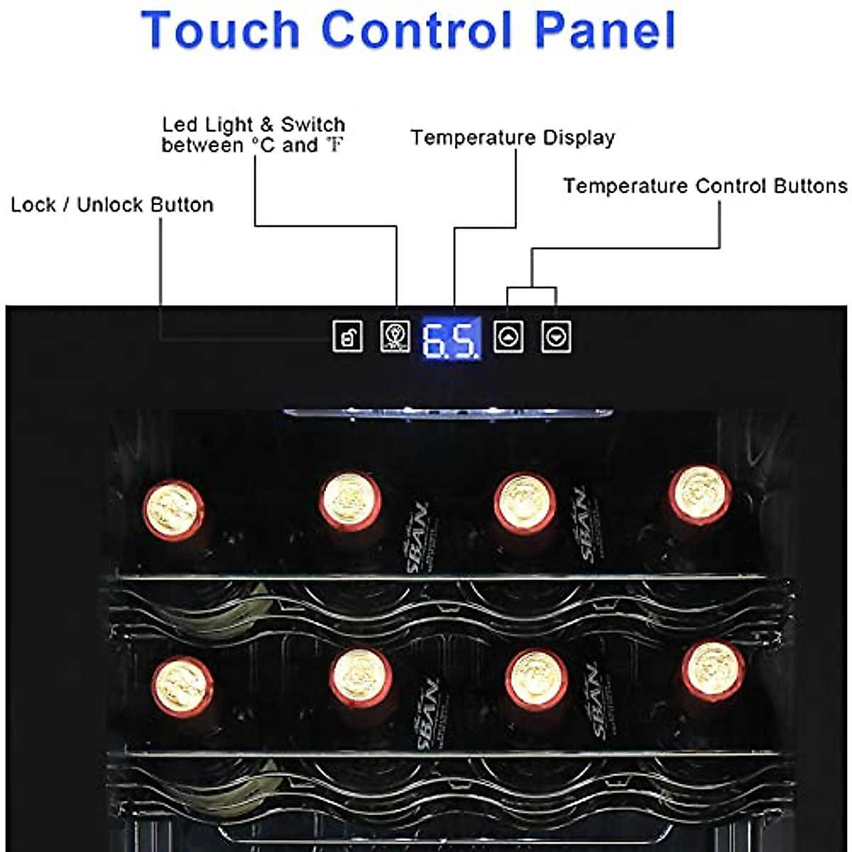 NA American Standard JC-82 AC 115V /60Hz 28Bottle/2.8Cu.Ft/80L/ Compressor Wine Cooler Black