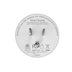 GHome Smart Mini Plug, Wi-Fi Outlet Socket Compatible with Alexa and Google Home, Remote Control with Timer Function, No Hub Required, ETL FCC Listed (1 Pack), White