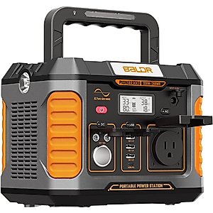 BALDR Portable Power Station, Solar Generator with 120V Pure Sine Wave AC Outlet, Backup Lithium Battery Power Supply, 330W | 288Wh, For CPAP Camping Travel Hunting Outdoors Emergency Blackout