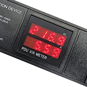Metered-Breaker-Surge Protection PDU, 240V, L6-30P, 30A, 7200watts, (4) C13 & (2) C19 Outlets, Crypto Mining PDU, Data Centre PDU, ASIC/RIGS PDU