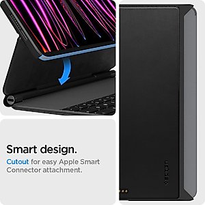 Spigen Thin Fit Pro Designed for iPad Pro 12.9 inch Case M2 6th Generation (2022) / 5th Generation (2021) Magic Keyboard Compatible with Pencil Holder [Keyboard Not Included] - Black