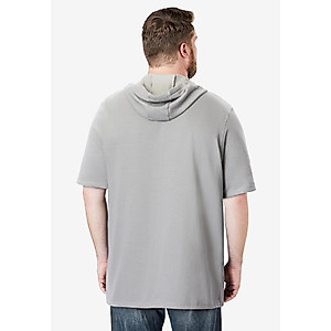 Liberty Blues by KingSize Men's Big & Tall Short-Sleeve Hoodie - 6XL, Shale Grey