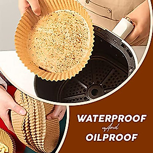 Air Fryer Disposable Paper Liner, 100PCS Non-stick Disposable Liners, Baking Paper for Air Fryer Oil-proof, Water-proof, Food Grade Parchment for Baking Roasting Microwave (100Pcs-6.3 inch)
