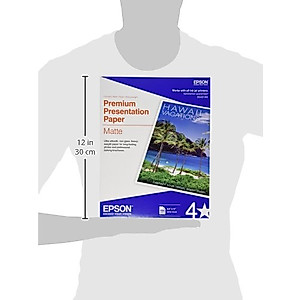Epson Premium Presentation Paper MATTE (8.5x11 Inches, 100 Sheets) (S042180),Black