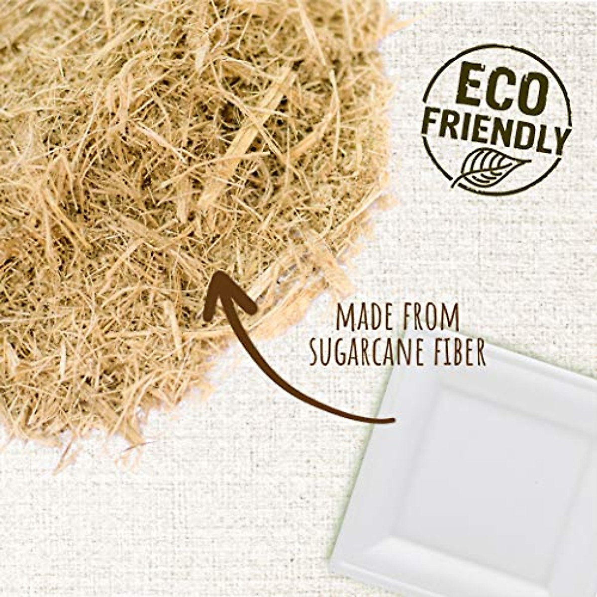 brheez 6-in Disposable Plates (60 Pack) - Eco-Friendly, Compostable Heavy Duty Square Paper Plates - 100% Natural Sugarcane Bagasse Fibre