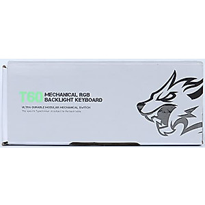 60% Compact Type c - Usb Wired Mechanical Keyboard UK, Blue Switch, RGB Backlit Rainbow LED, Anti-Ghosting, Media Keys, Laser carving, Ergonomic Aesthetic, for Computer PC Laptop PS4 XBOX - Black