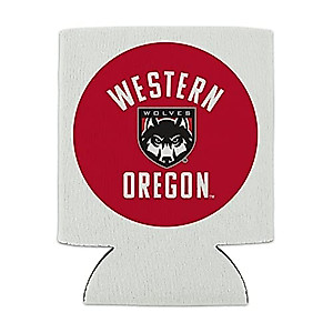 Western Oregon University Wolves Logo Can Cooler - Drink Sleeve Hugger Collapsible Insulator - Beverage Insulated Holder