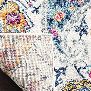 SAFAVIEH Madison Collection Area Rug - 8' x 10', Cream & Multi, Boho Chic Glam Paisley Design, Non-Shedding & Easy Care, Ideal for High Traffic Areas in Living Room, Bedroom (MAD600B)