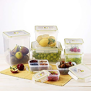Komax Biokips Snack Containers – Bento Box Meal Prep Container Set w/4 Compartments – Portion Control Lunch Containers – BPA-Free Airtight Food Storage Containers (3 Pcs)