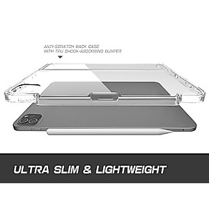 i-Blason Halo Series Case for New iPad Pro 11 Inch (2020/2018 Release), [ONLY for use with Smart Keyboard Folio; Compatible with Official Smart Folio] Clear Protective Case with Pencil Holder, Clear