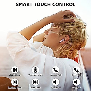 Wireless Earbuds, Bluetooth Earbuds with 4 HD Mic, 2023 Light Weight in-Ear Bluetooth 5.3 Headphones, 40Hrs Playtime Ear Buds with LED Charging Case/IP7 Waterproof/Sport Earphones for Android iOS