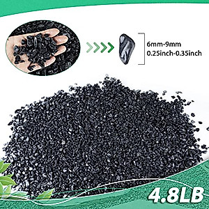 Succulent Rocks for Plants Tiny Pebbles for Planters 4.8LB Pea Gravel Bulk Polished Course Sand Soil Small Decorative Stones for Indoor Bonsai Pots Cactus Top Dressing Aquarium Garden Landscape, Black