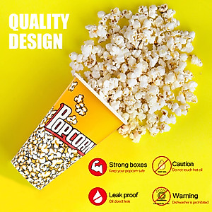 Novelty Place Retro Style Plastic Popcorn Containers for Movie Night - 7" Tall x 4.5" Top Diameter (3 Pack)