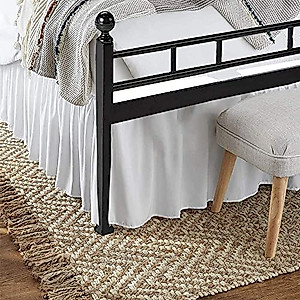 Ruffled Bed Skirt with Split Corners - White, King BedSkirt, Gathered Style Easy Fit up to 16 Inch Drop, with Platform Three Sided Coverage Dust Ruffle Bed Skirts (White King)