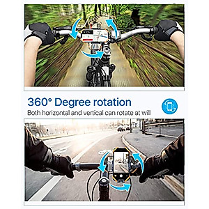 NEEMI Bike Phone Holder, Adjustable Bike Phone Mount -360° Rotatable Super Stable Bicycle Motorcycle Phone Holder, Compatible with iPhone 14 13 12 Pro Max/XS, Galaxy, Huawei, 4.7-6.8 Inch Smartphones