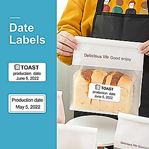 Bundle Label Maker Machine D101 Bluetooth Label Maker with 2 Rolls of White Label Tape 12×40mm, 25×50mm