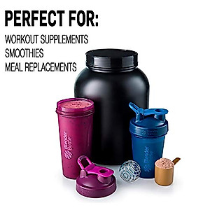 BlenderBottle Classic Shaker Bottle Perfect for Protein Shakes and Pre Workout, 28-Ounce, Clear/Black/White