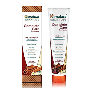 Himalaya Botanique Complete Care Toothpaste, Simply Cinnamon, Plaque Reducer for Brighter Teeth and Fresh Breath, 5.29 oz