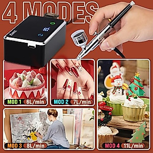 XDOVET Christmas Calendar 2025 Improved Airbrush Set - 24 Parts Portable Airbrush Set with Compressor Paint Gift Ideas - Christmas Blind Box Set with 16 Colors Christmas Calendar