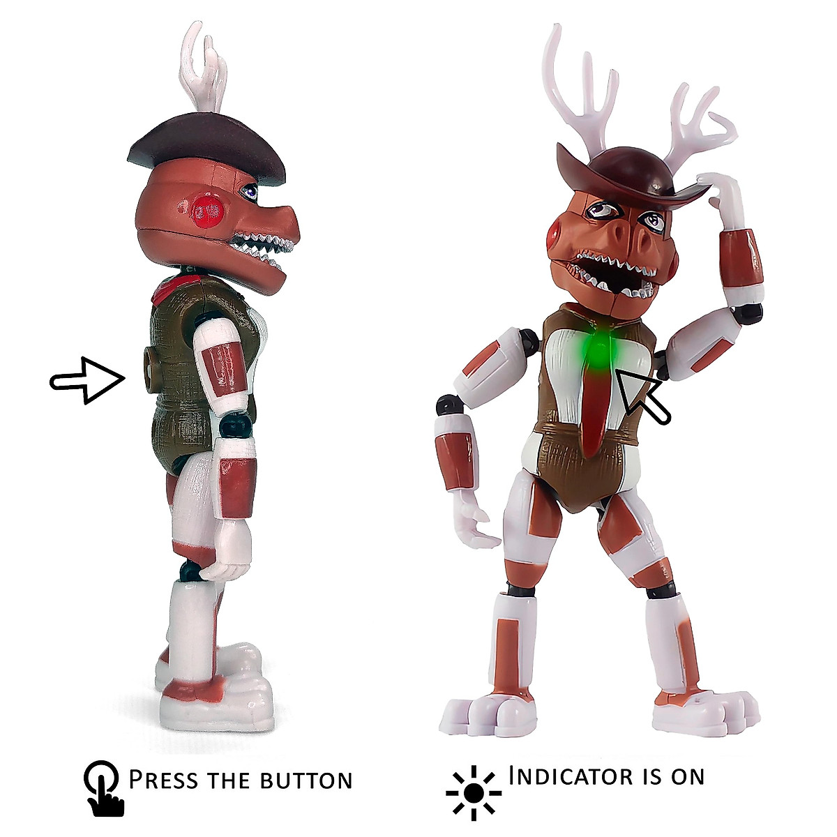 Toysvill 8pcs Inspired by Game Five Nights Toys | Set Candy's FNAF Action Figure [Sheep, Cindy Cat, Happy Frog, Mr. Hippo, Nightmare Bonnie, Turtle Swordsman, Chester Chimpanzee, Reindeer]