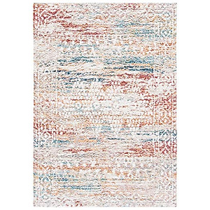 SAFAVIEH Calista Shag Collection 5'5" x 7'7" Ivory/Beige CAL138A Moroccan Boho Non-Shedding Living Room Bedroom Dining Room Entryway Plush 1-inch Thick Area Rug