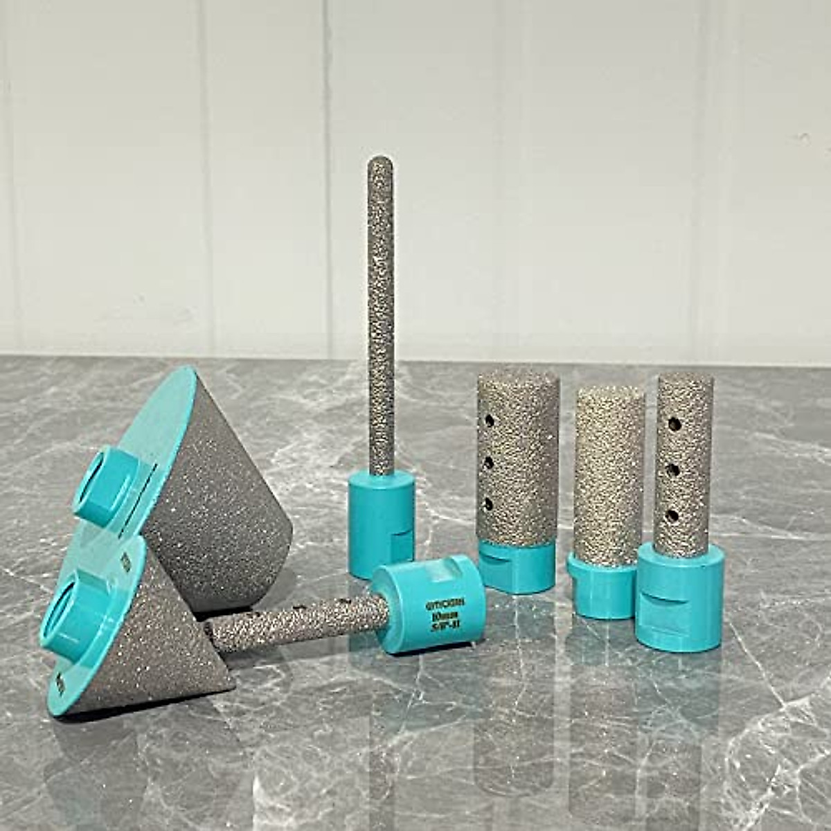 GYTYCATAH Diamond Mortar Raking Bits 5/16" x 4" for Old Mortar Brick Concrete Stone Removal, 5/8"-11 Threads Diamond Mortar Router (Blue)