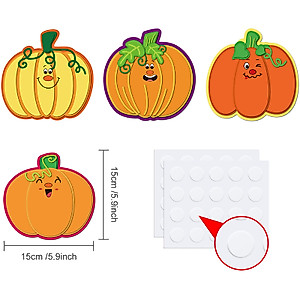 Blulu Pumpkin Cutout Decoration Pumpkins Cardboard Cutouts with Glue Point for Classroom School Bulletin Board Fall Theme Thanksgiving Halloween Party, 5.9 x 5.9 Inch(40 Pieces)