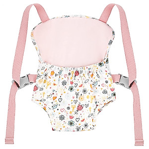 GAGAKU Doll Carrier Soft Cotton Front and Back Carrying with Adjustable Straps for Baby - Rose Garden
