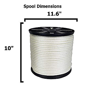 3/8 inch Knotrite Nylon Rope - 500 Foot Spool | 100% Nylon - Solid Braid - Dyeable - Industrial Grade - High UV and Abrasion Resistance