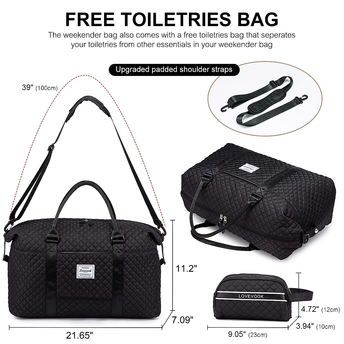 LOVEVOOK Weekender Bag for Women Cute Travel Tote Bag Gym Duffel Bag with Toiletry Bag Carry On Bag Overnight Bag with Wet Pocket Hospital Bag for Labor and Delivery