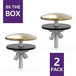 Mxclimate 2" Kitchen Sink Hole Cover,2 Pack Gold Faucet Hole Cover,Stainless Steel Kitchen Sink Basin Hole Tap Plug Stopper Cover for Leakage Prevention