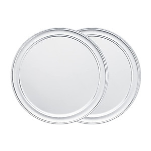 Norjac Wide-Rim Pizza Pan, 18 Inch, 6 Pack, Restaurant-Grade, 100% Solid Aluminum, Baking Pan, Oven-Safe, Rust-Free.