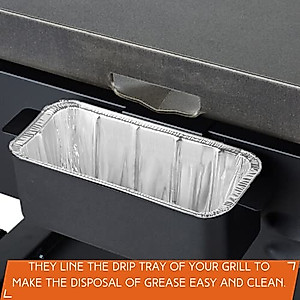 50-Pack Blackstone Griddle Accessories Drip Pan Liners, Aluminum Foil Pan Disposable for 17" 22" 28" 36" Blackstone Griddle Drip Tray Holder Grill Rear Grease Catcher Cup Liners