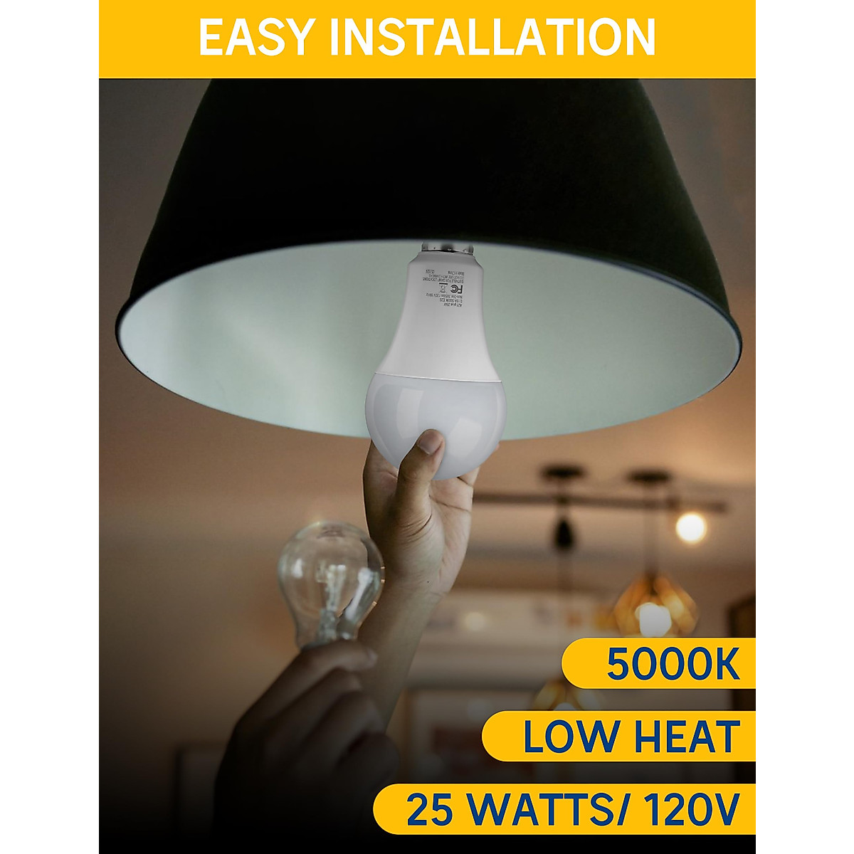 200-250 Watt Equivalent LED Light Bulb, A21 Super Bright LED Light Bulbs 25W, High Output 2800 Lumens, E26 Daylight White 5000K for Home, Office, Store, Garage, Warehouse, Garden, 2-Pack