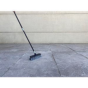 12-Pack Heavy Duty Stiff Bristle Push Brooms Bulk with Telescopic Handle - Ideal for Schools, Warehouses, and Factories