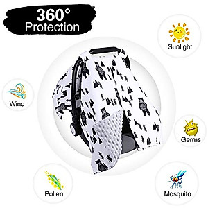Car Seat Covers for Babies, Breathable Infant Car Seat Cover Baby Car Seat Cover Carseat Canopy with Peekaboo Opening, Newborn Universal Fit Car Seat Cover Baby Essentials for Winter